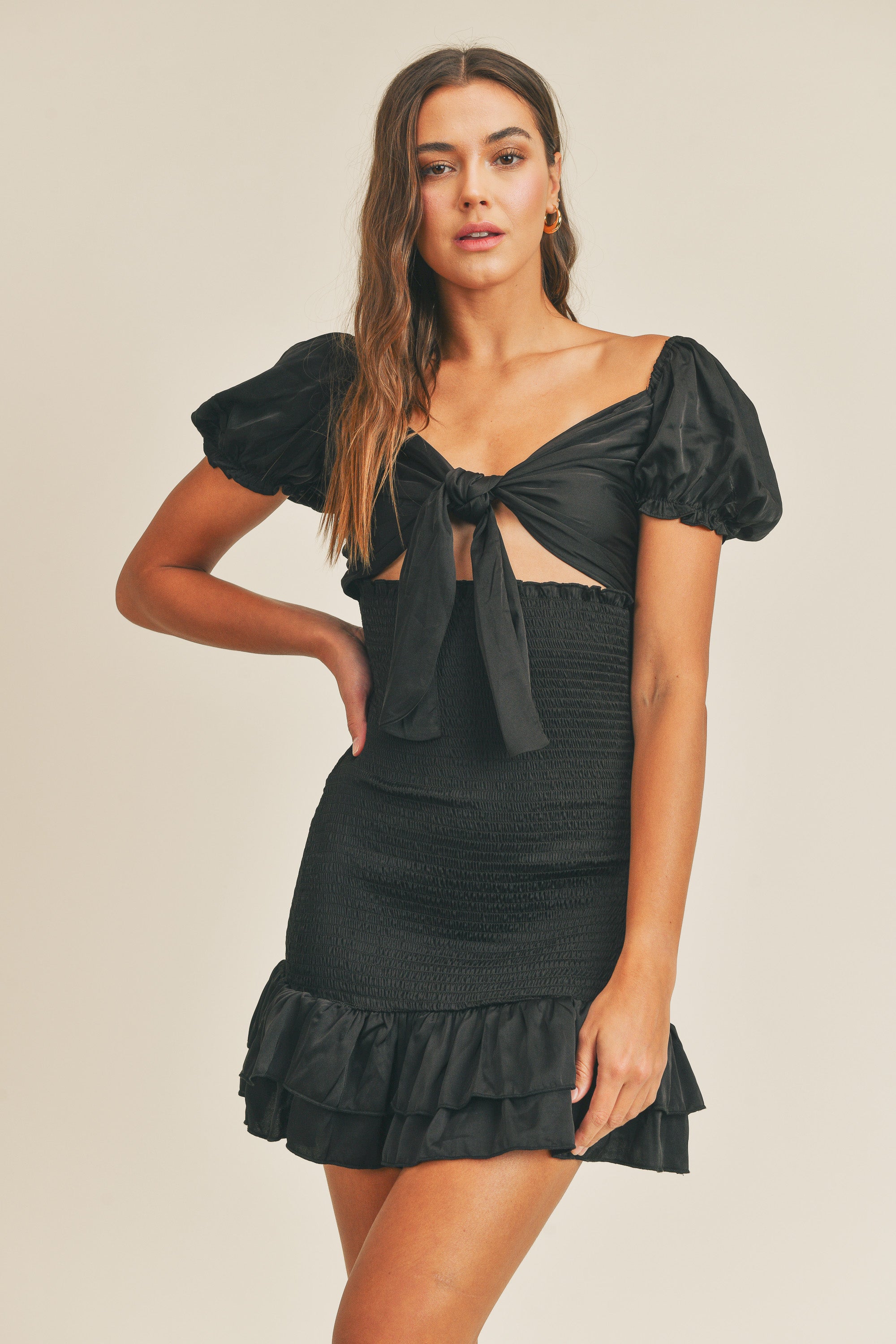 KENSLEY TOP TIE SMOCKED DRESS – Mable Clothing