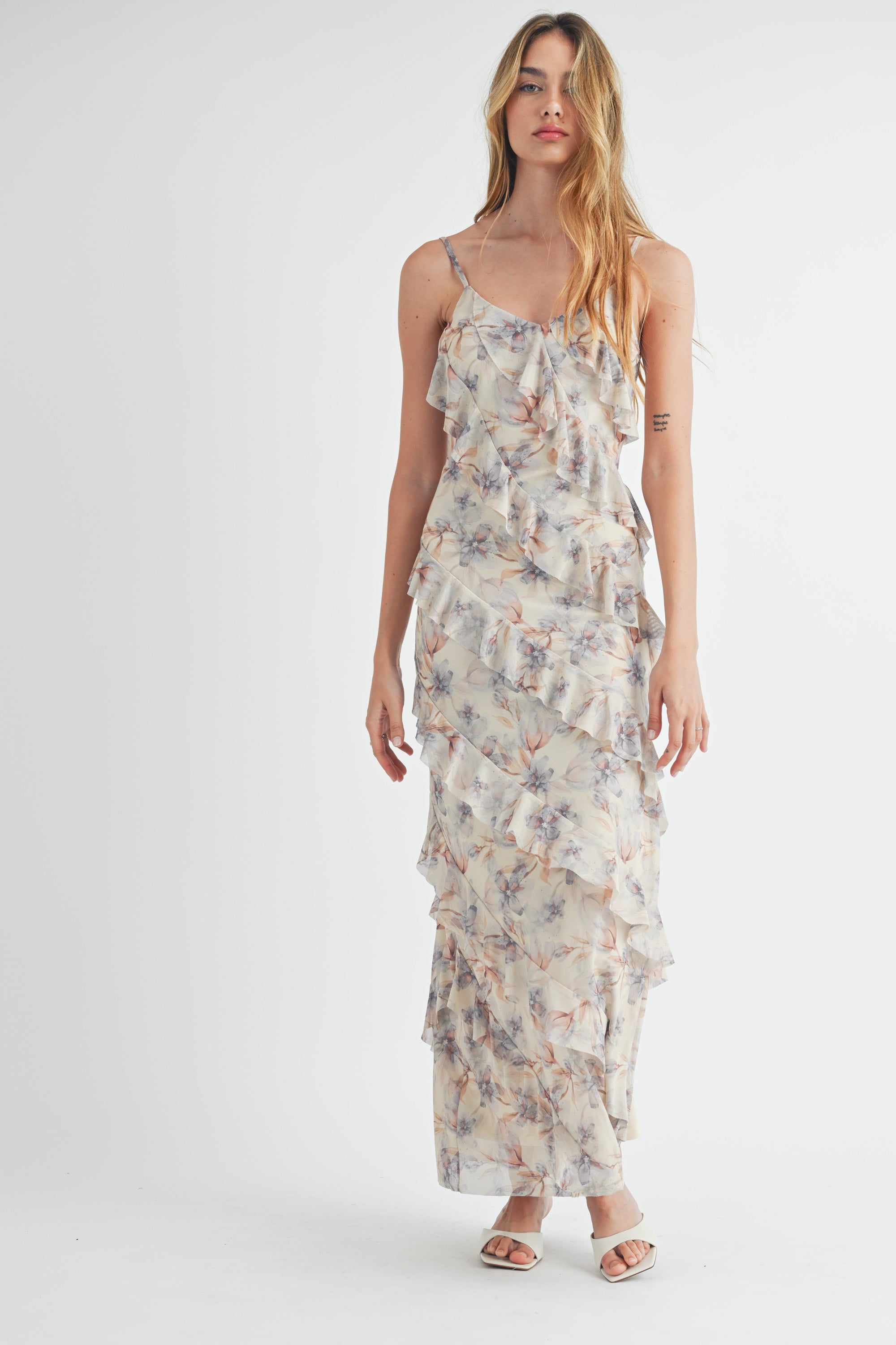 LIANA TIERED RUFFLED MAXI DRESS – Mable Clothing