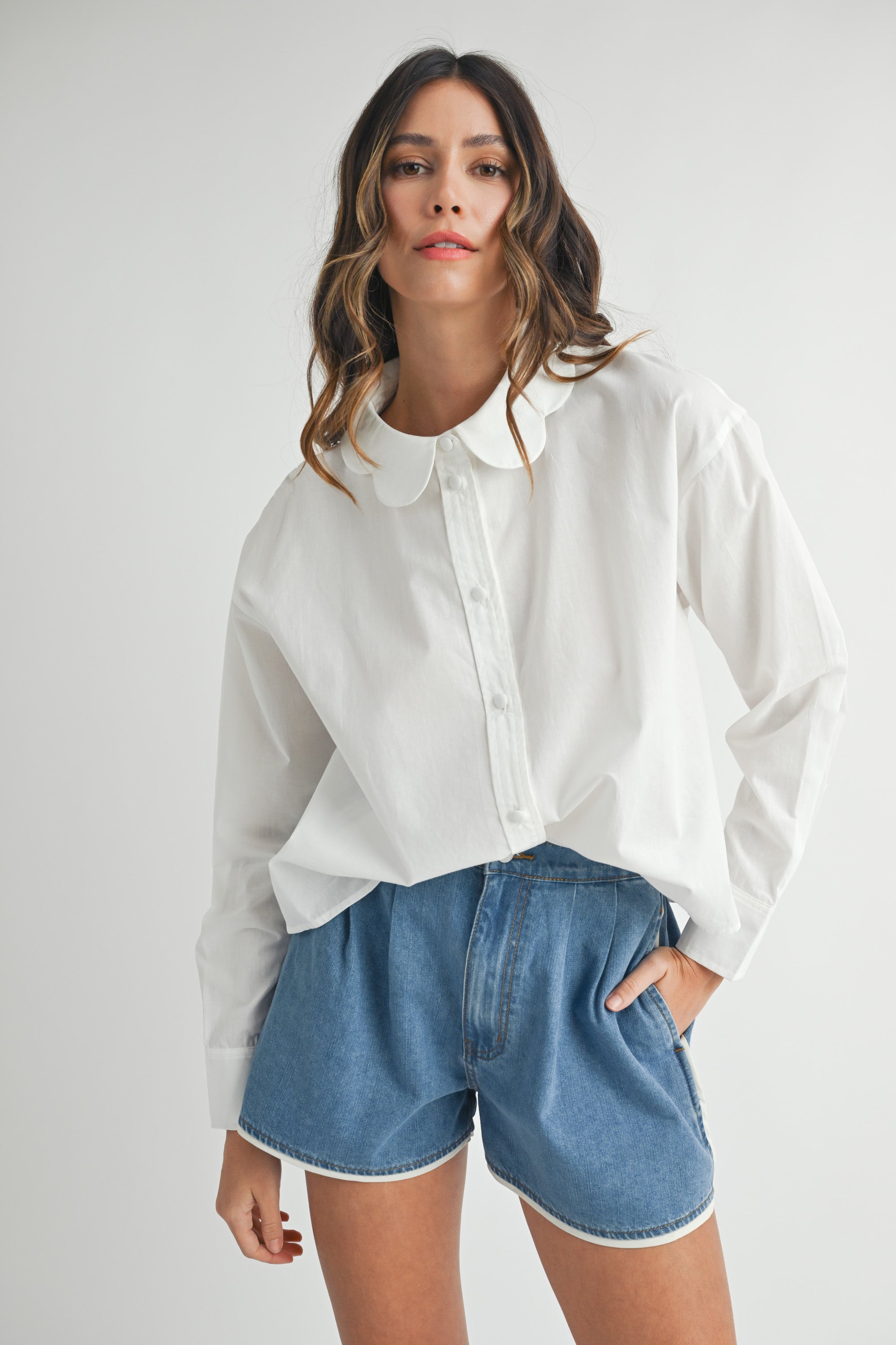 NYOMI PLEATED DENIM SHORTS – Mable Clothing