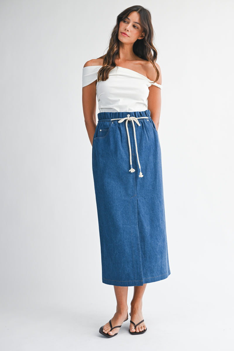 AMERIE DENIM MIDI SKIRT – Mable Clothing