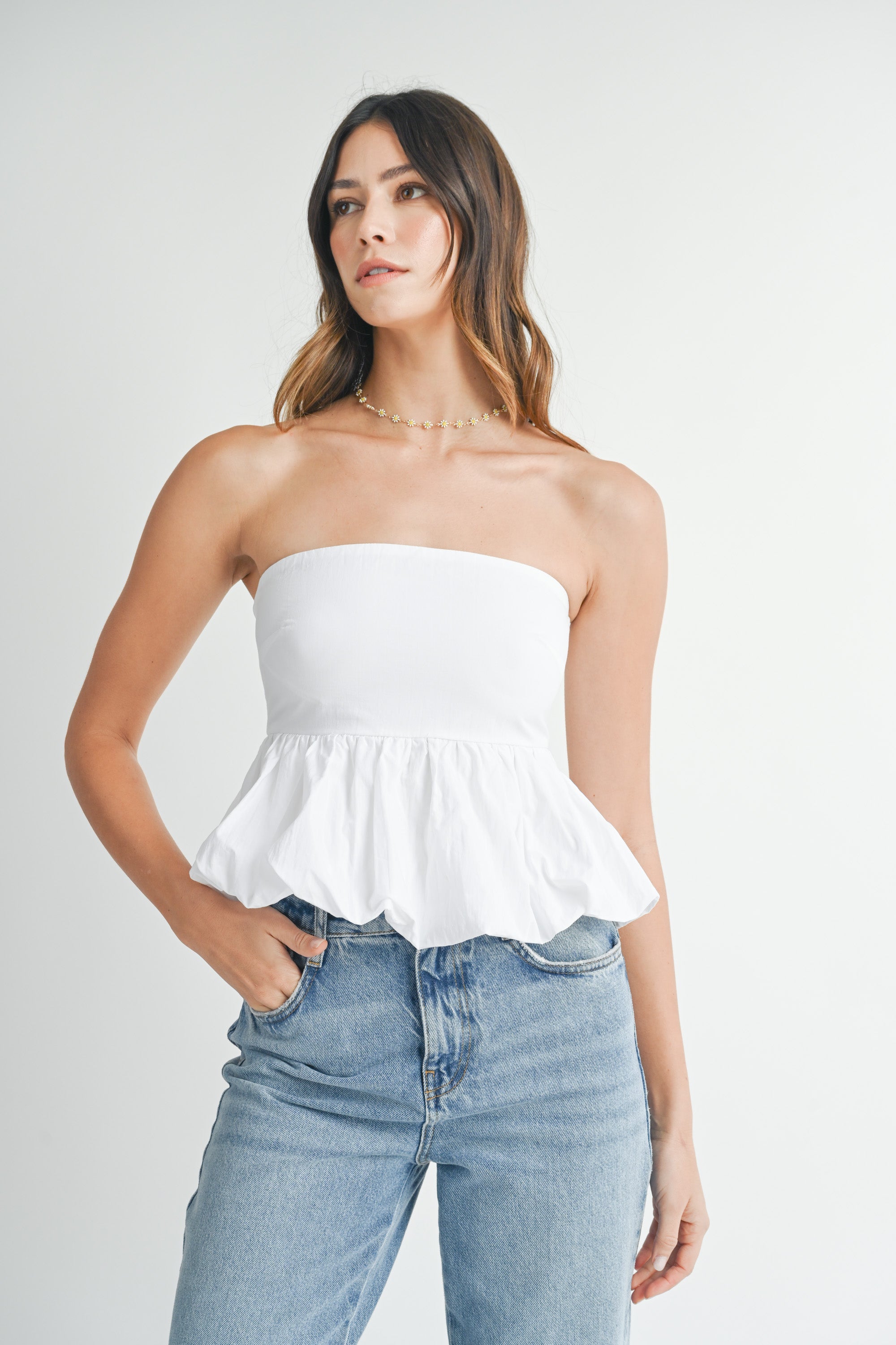 KAEL BUBBLE HEM TUBE TOP – Mable Clothing